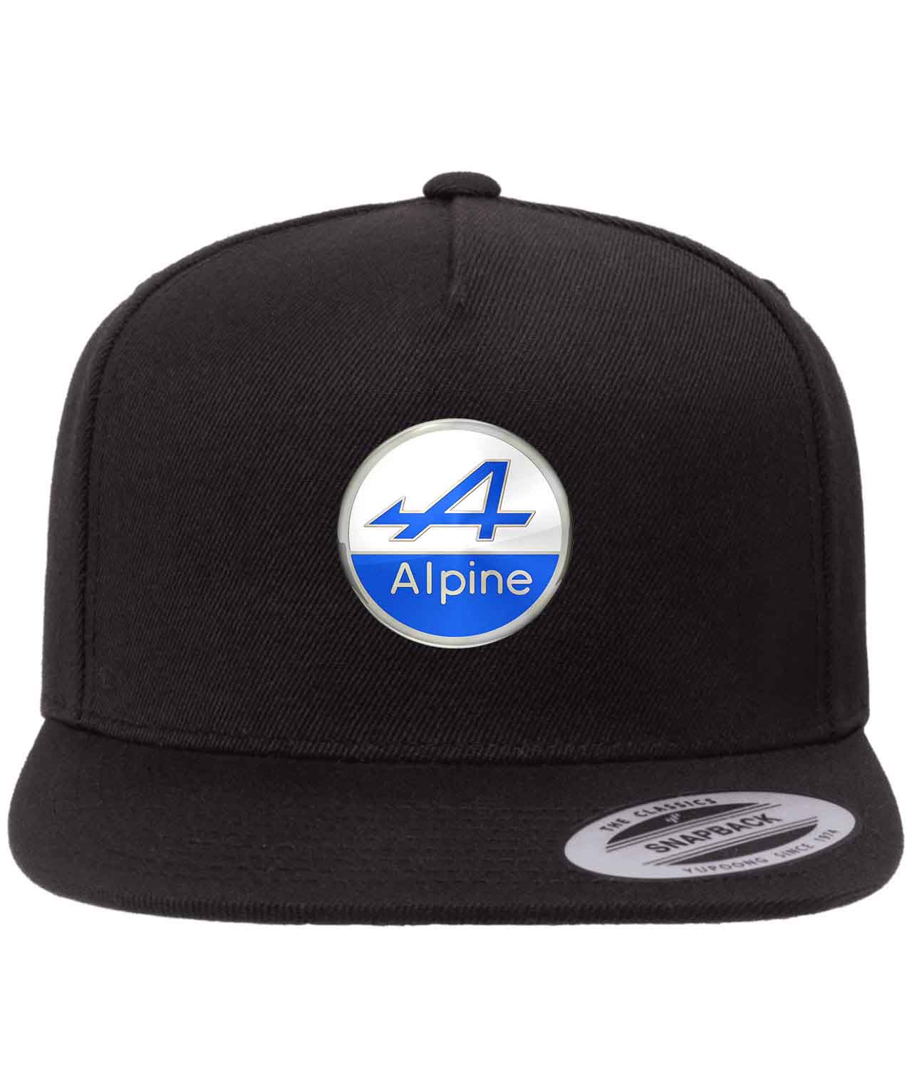Alpine Emblem Blue Cars Logo Customized Design on Wool 5-Panel Snapback ...