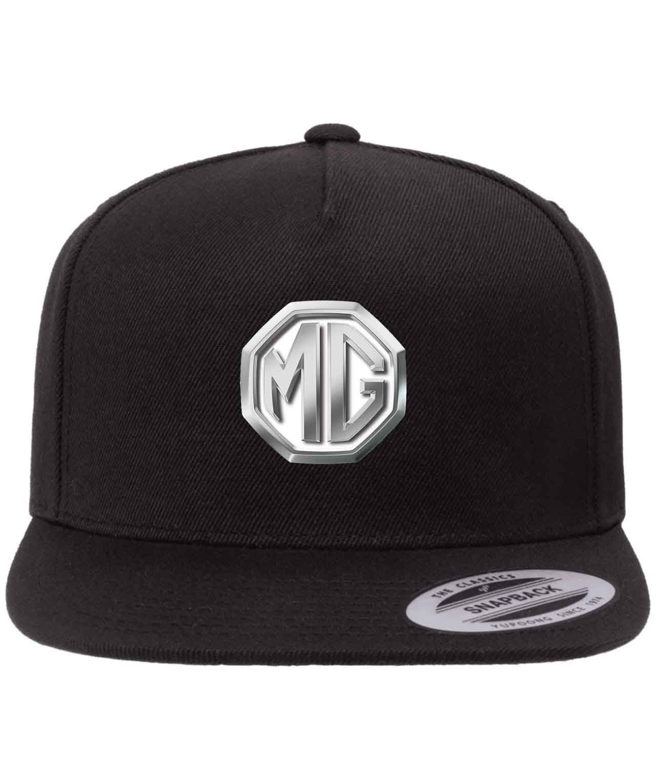 MG Silver Cars Logo Customized Design on Wool 5-Panel Cap Hat ...