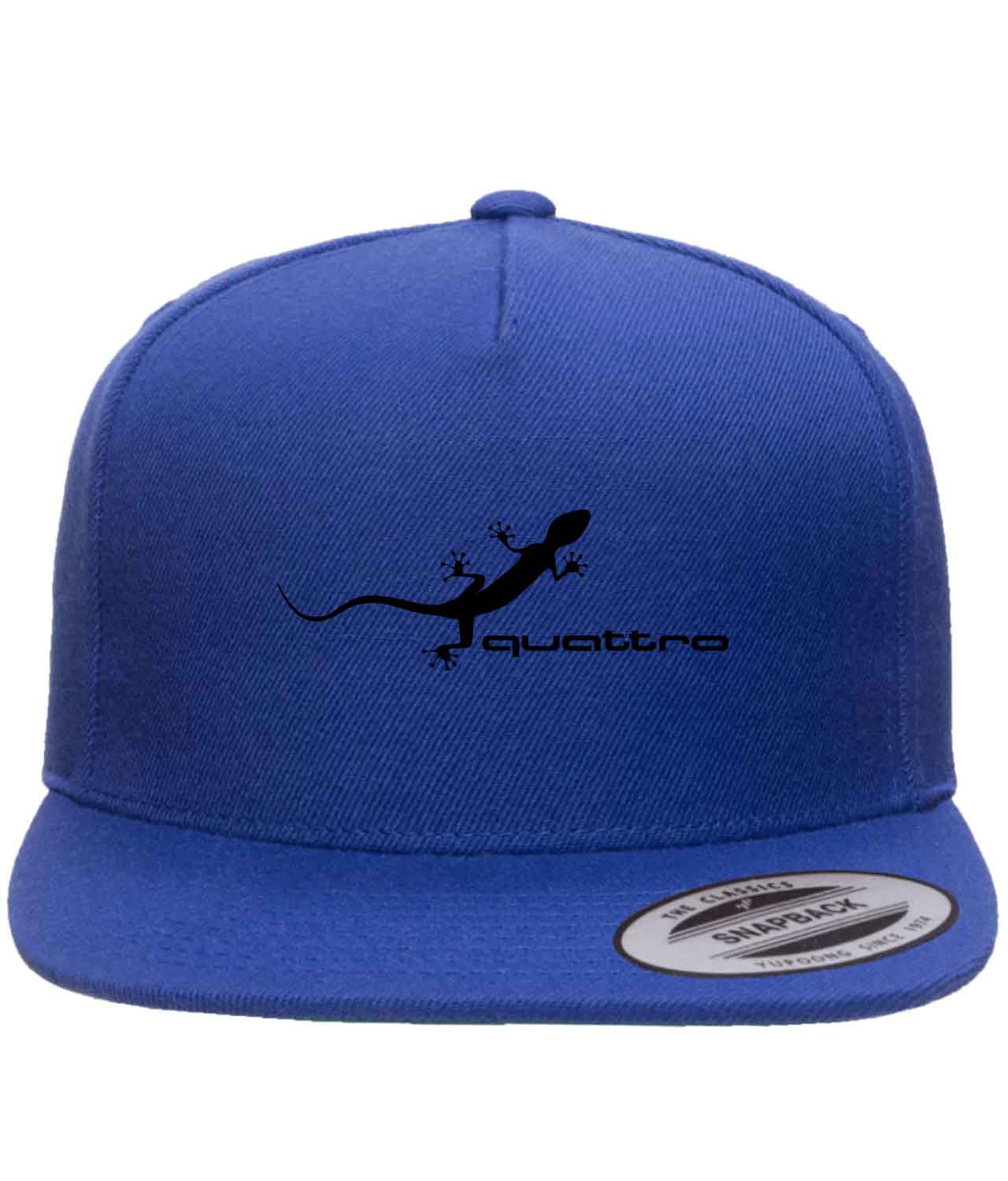 Audi Quattro Black Cars Logo Customized Design on Wool 5-Panel Snapback ...