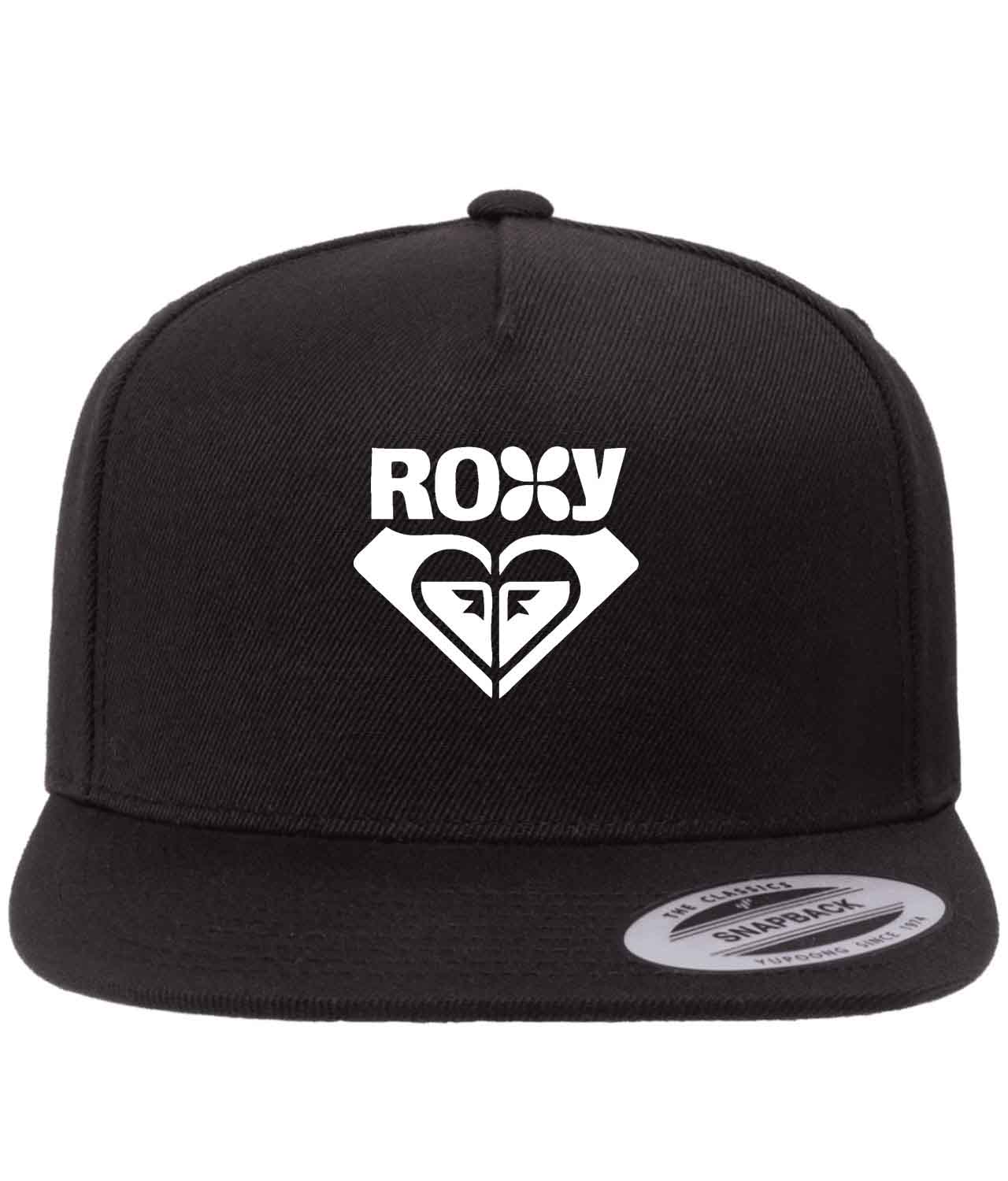 Roxy White Emblem Fashion Logo Customized Design on Wool 5-Panel Cap ...