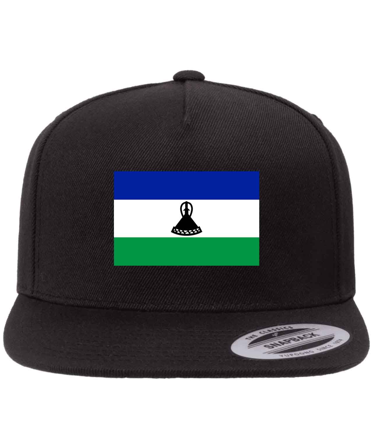 Flag of Lesotho Logo Customized Design on Wool 5-Panel Cap Hat ...
