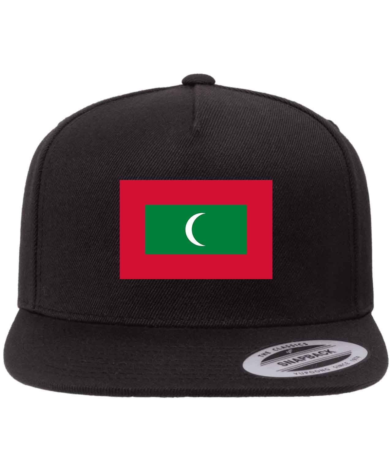 Flag of Maldives Logo Customized Design on Wool 5-Panel Cap Hat ...