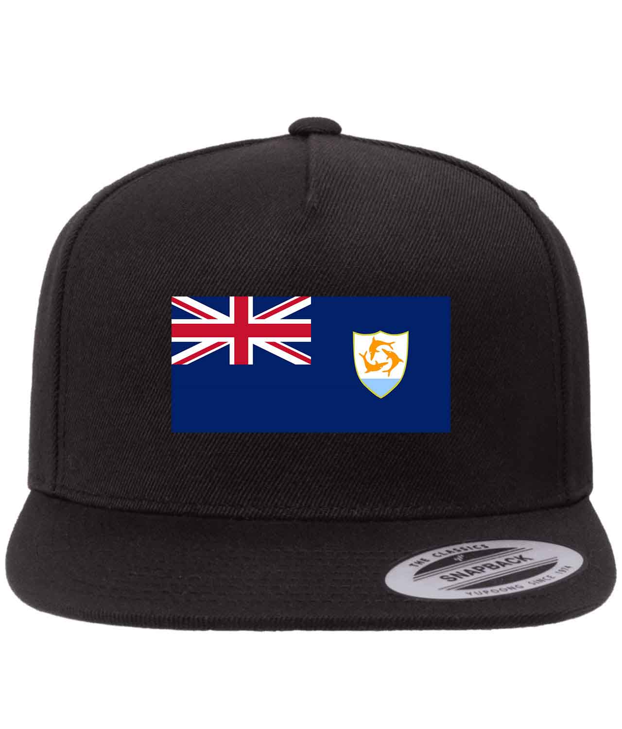 Flag of Anguilla Logo Customized Design on Wool 5-Panel Cap Hat ...