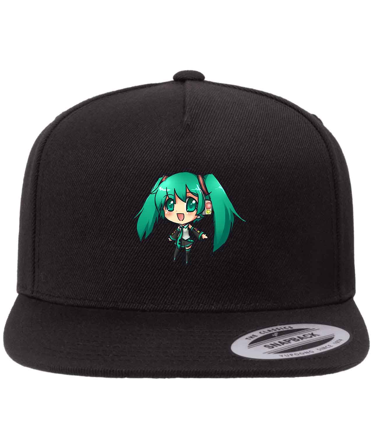 Chibi Green Cartoon Figure Customized Design on Wool 5-Panel Cap Hat ...