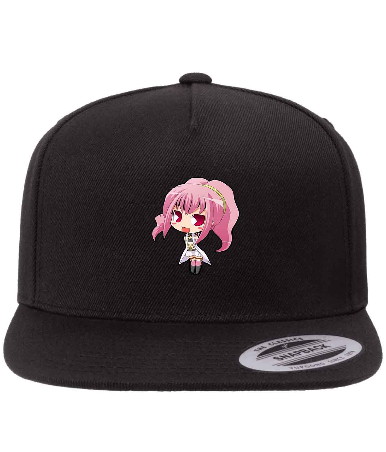 Chibi Purple Cartoon Figure Customized Design on Wool 5-Panel Cap Hat ...
