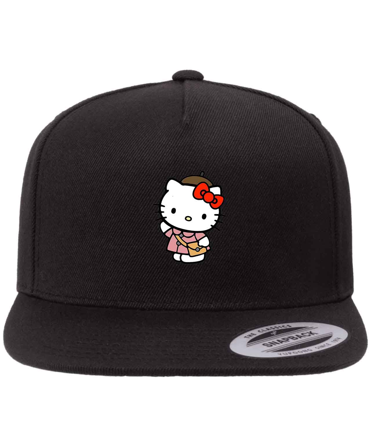 Hello Kitty in Uniform Cartoon Figure Customized Design on Wool 5-Panel ...