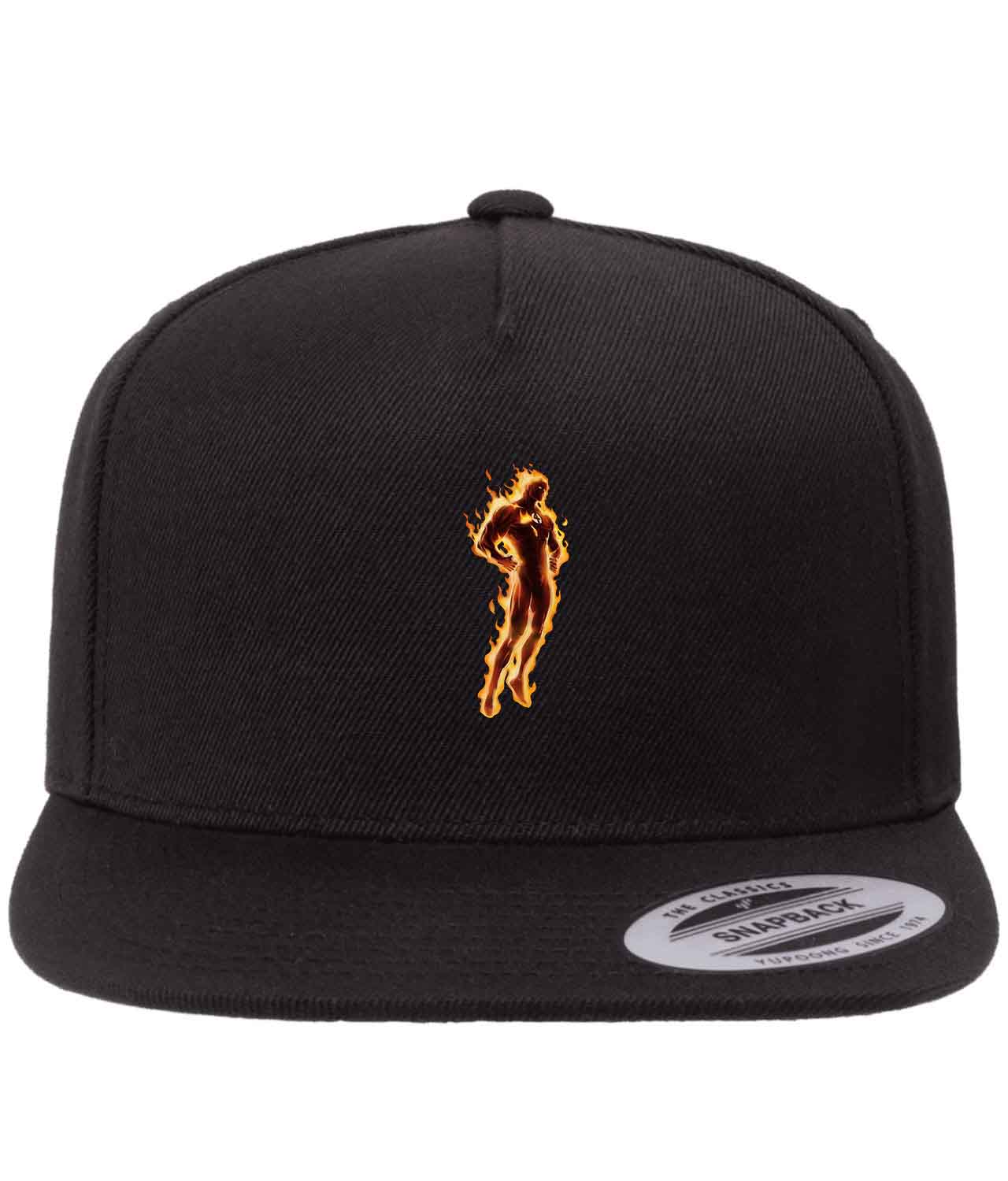 Human Torch Standing Cartoon Figure Customized Design on Wool 5-Panel ...