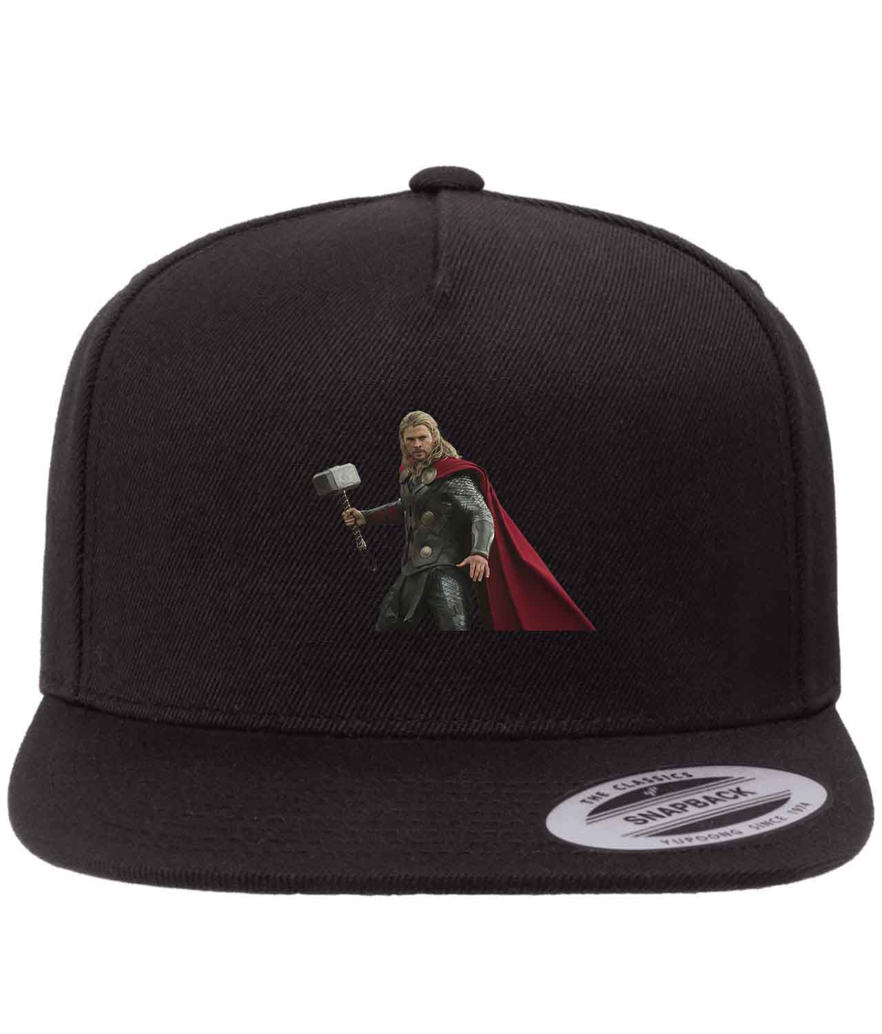 Thor Fighting Cartoon Figure Customized Design on Wool 5-Panel Cap Hat ...