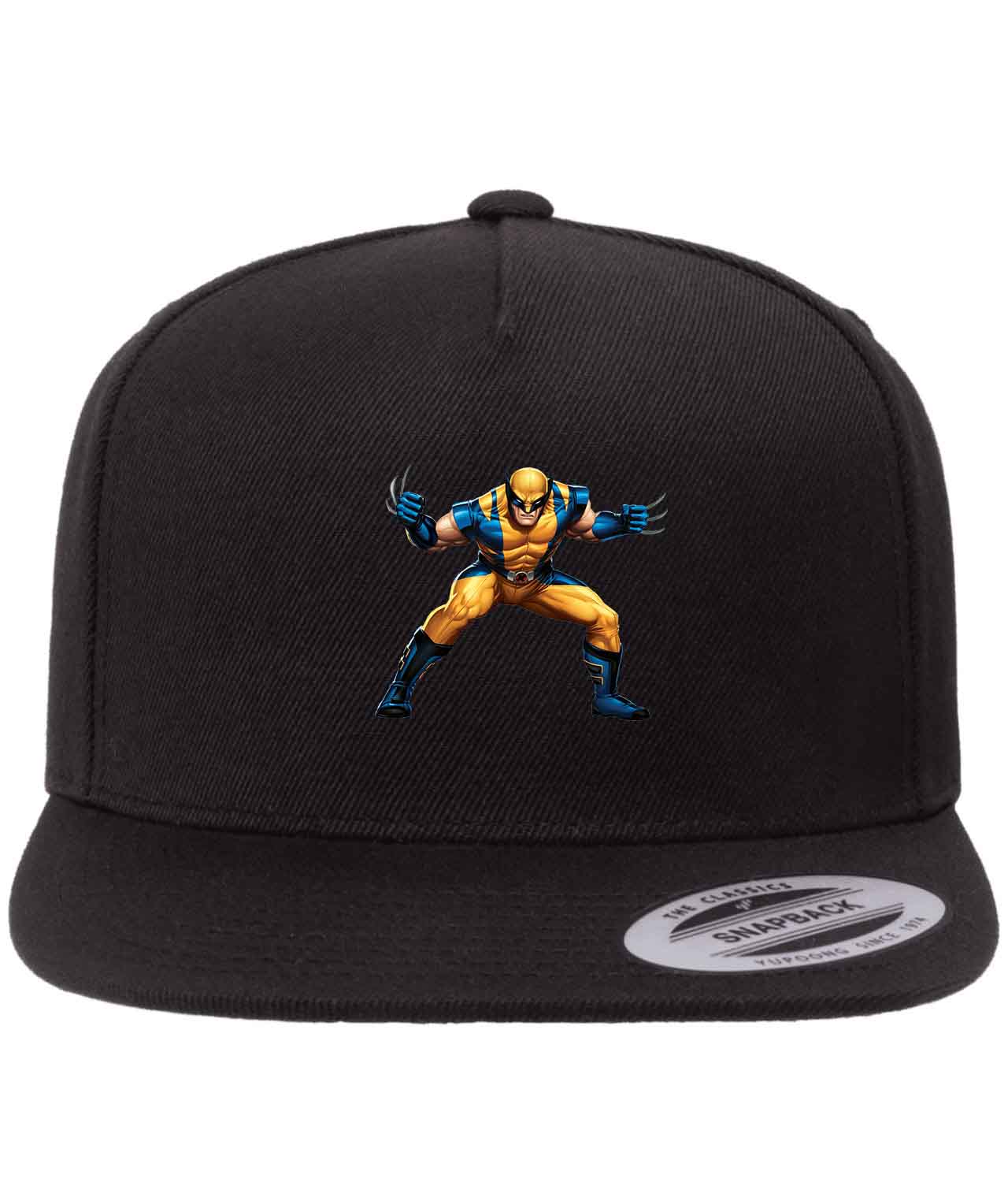 Wolverine Standing Cartoon Figure Customized Design on Wool 5-Panel Cap ...