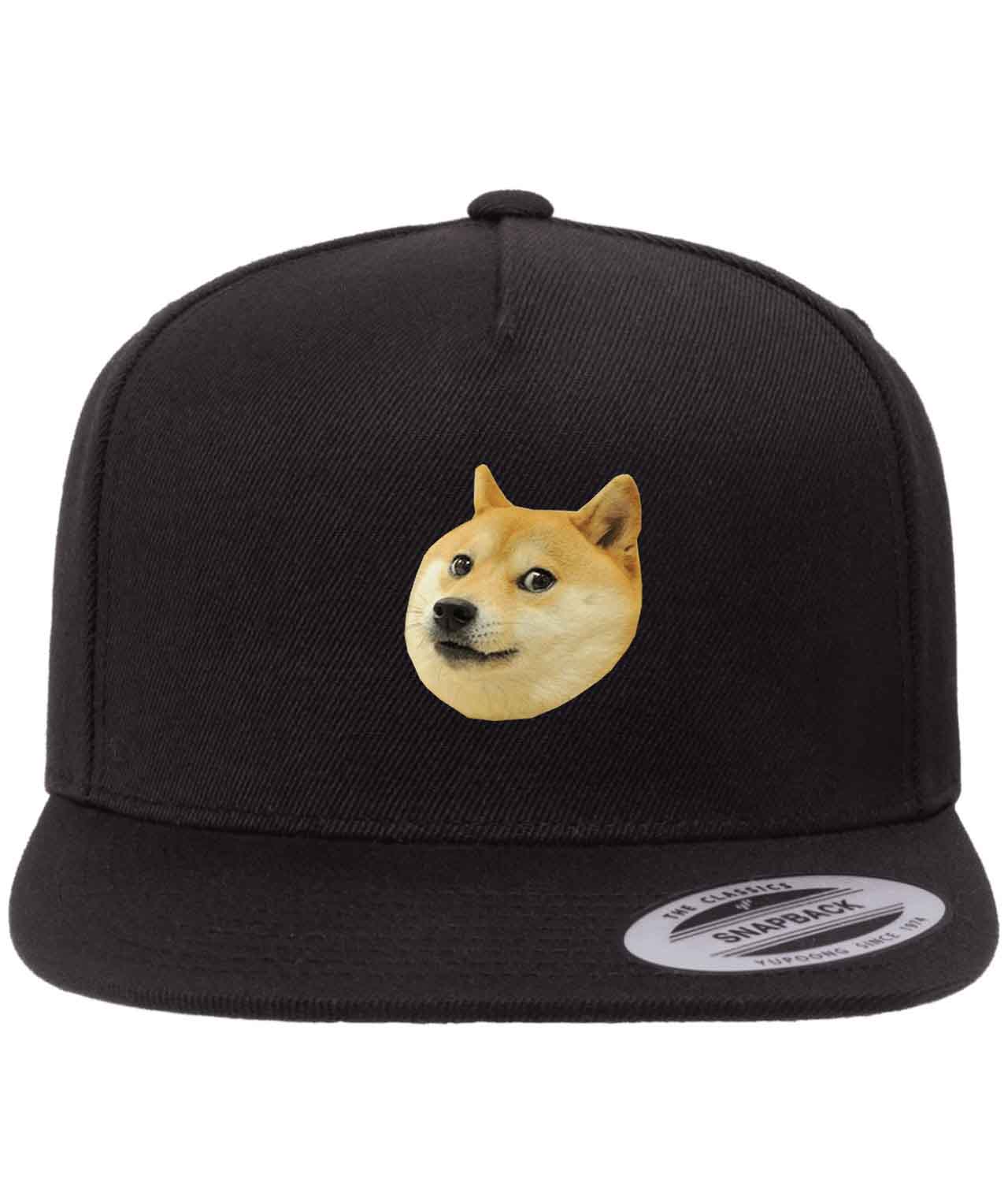 Doge Head Cartoon Figure Customized Design on Wool 5-Panel Cap Hat ...