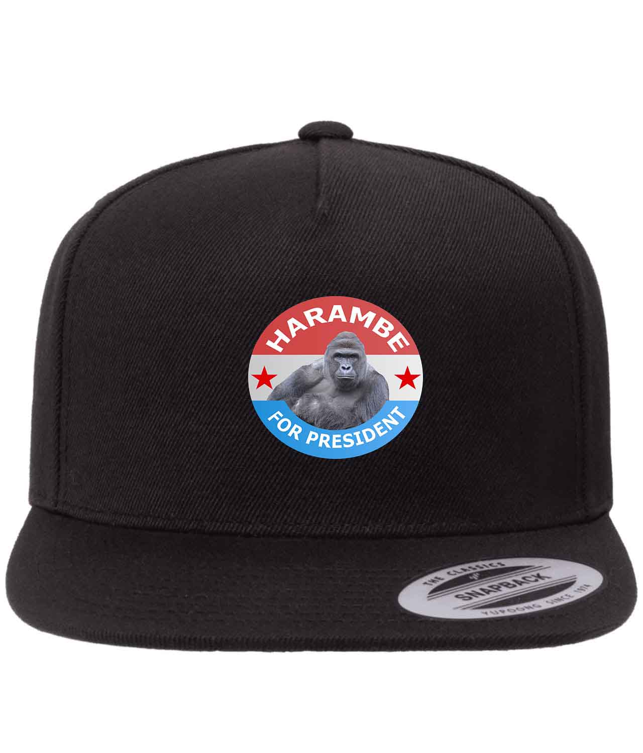 Harambe For President Cartoon Figure Customized Design on Wool 5-Panel ...