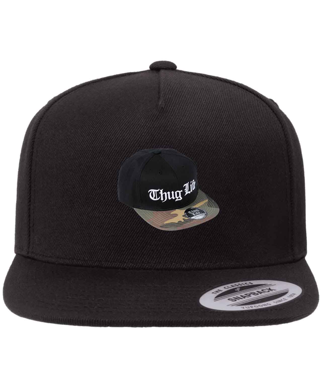 Thug Life Cap Camo Cartoon Figure Customized Design on Wool 5-Panel Cap ...