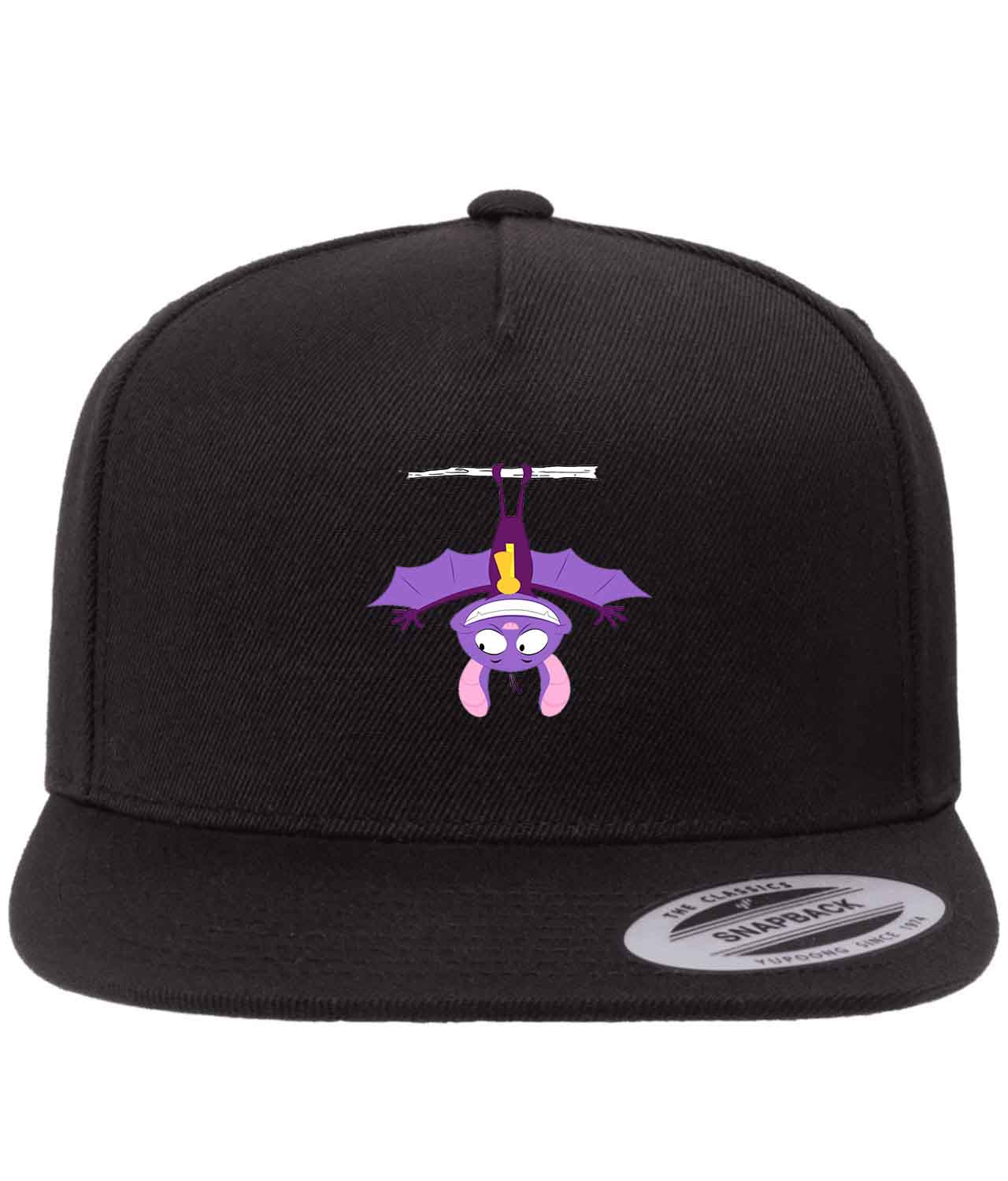 Bat Pat Hanging Upside Down Cartoon Figure Customized Design on Wool 5-Panel Cap Hat ...