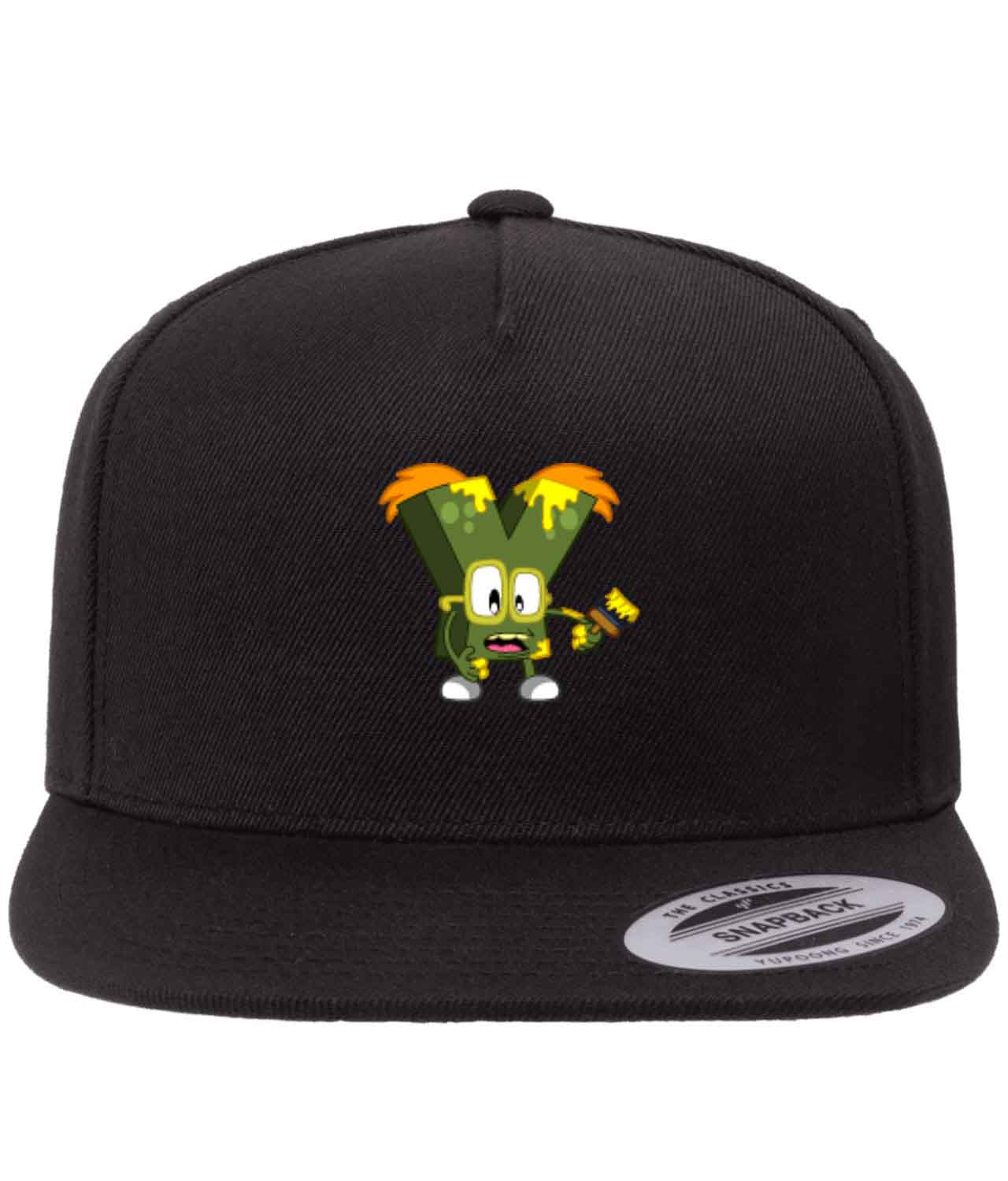 ABC Monster Y Cartoon Figure Customized Design on Wool 5-Panel Cap Hat ...