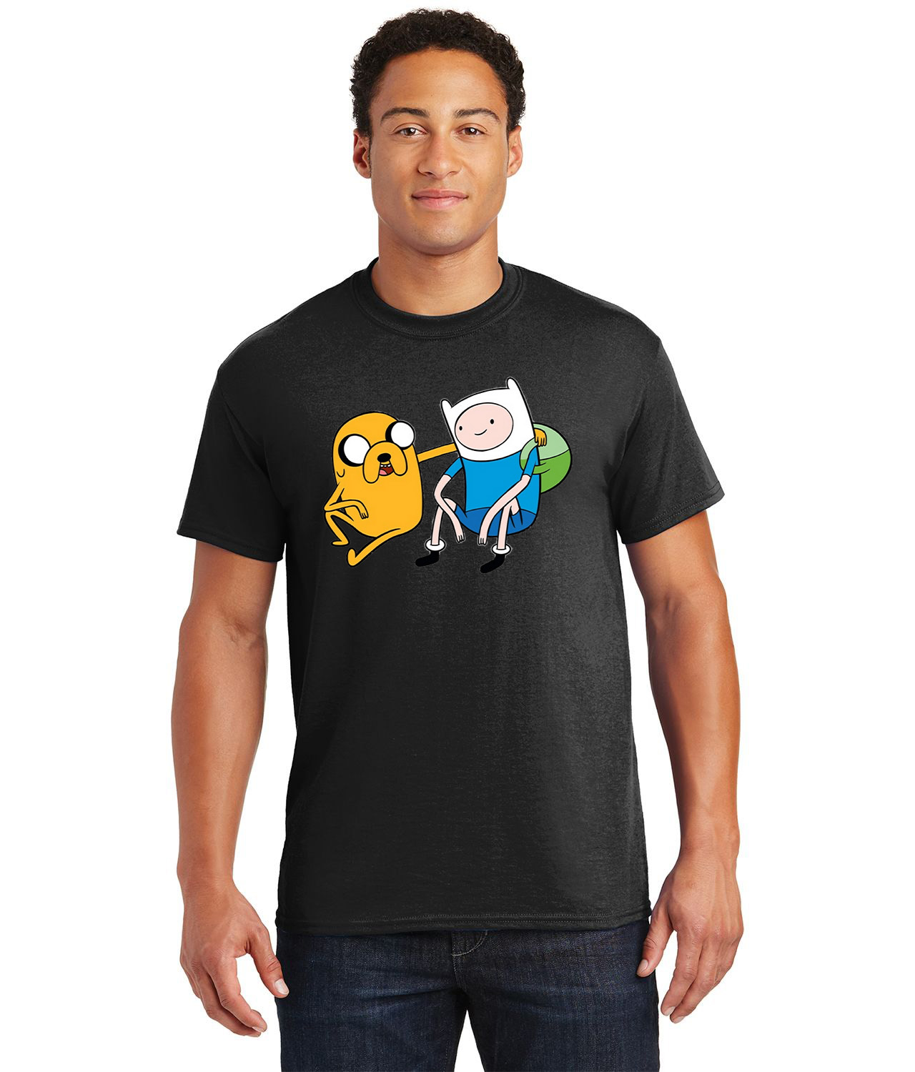 Adventure Time Finn and Jake Sitting Together Cartoon Logo Customized ...
