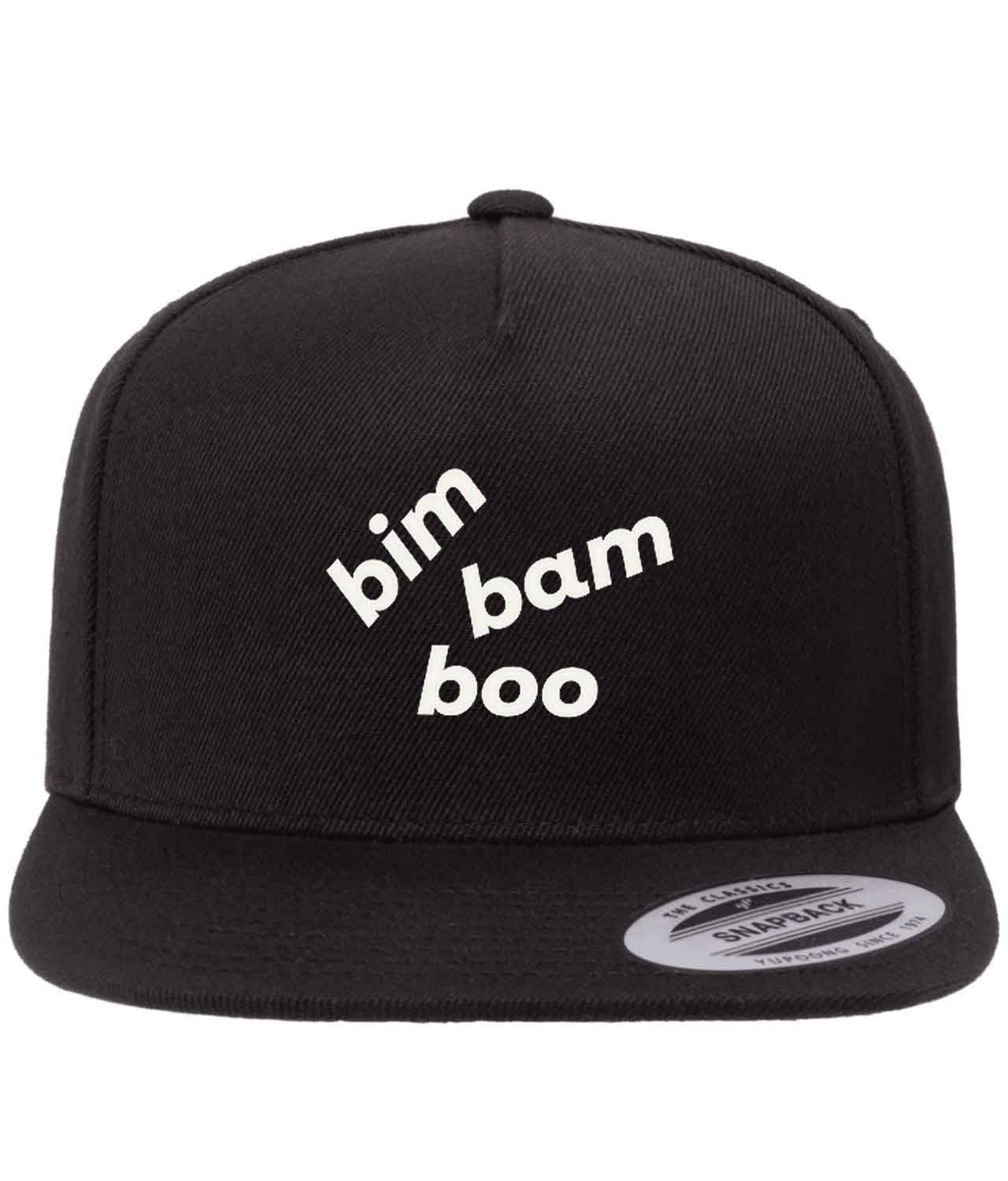 Bim Bam Boo White Logo Symbol Emblem Customized Design on Wool 5-Panel ...