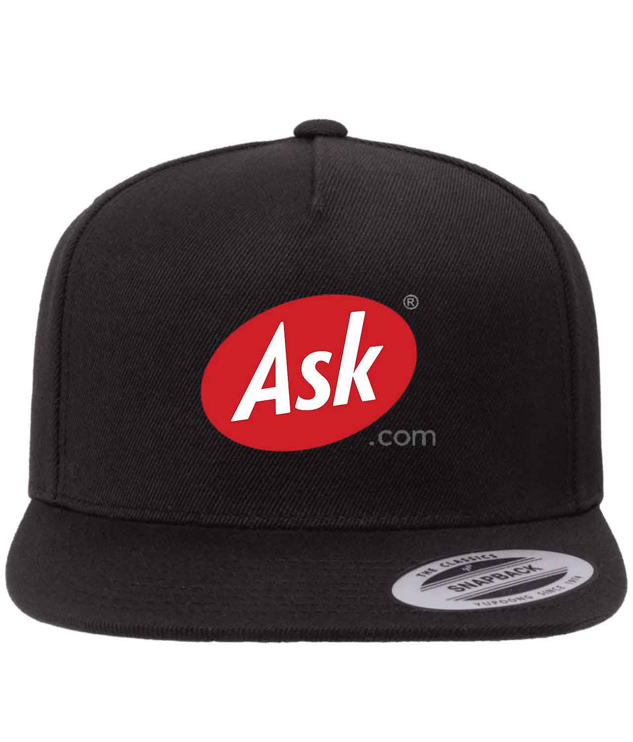 Ask.com Logo Symbol Emblem Customized Design on Wool 5-Panel Cap Hat ...