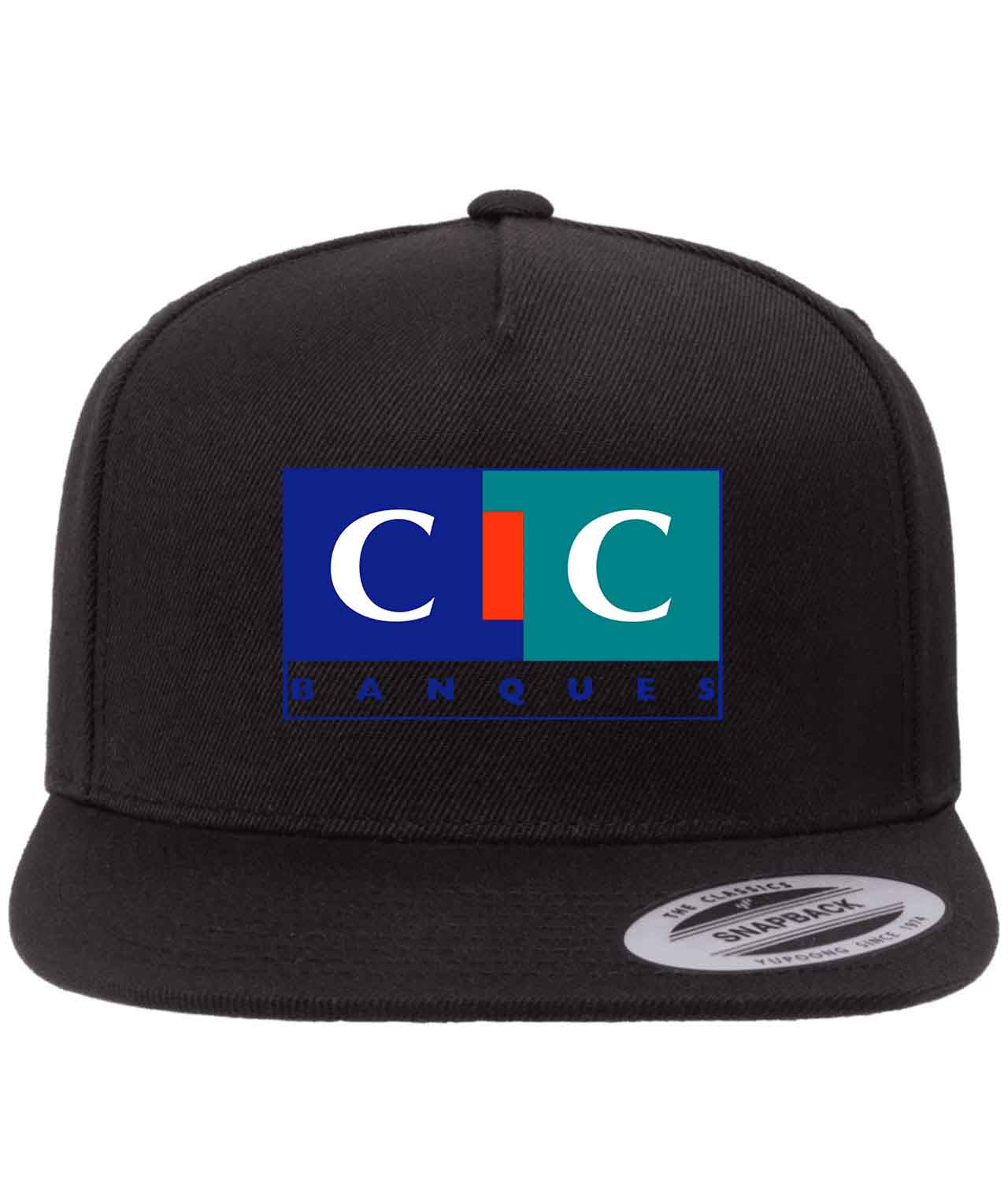 CIC Banques Logo Symbol Emblem Customized Design on Wool 5-Panel Cap Hat – ozteeprint.com