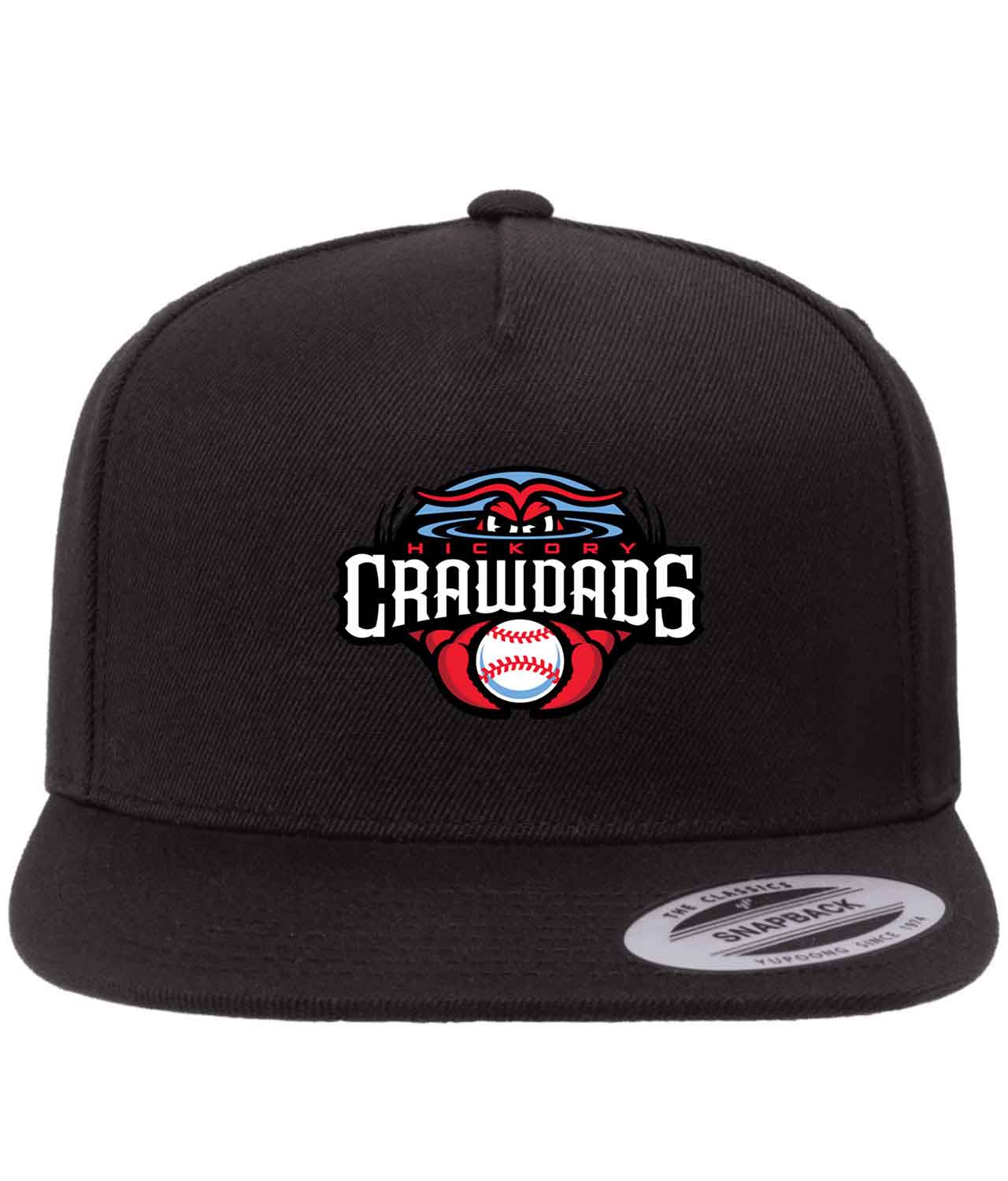 Hickory Crawdads Baseball Logo Customized Design on Wool 5-Panel Cap ...