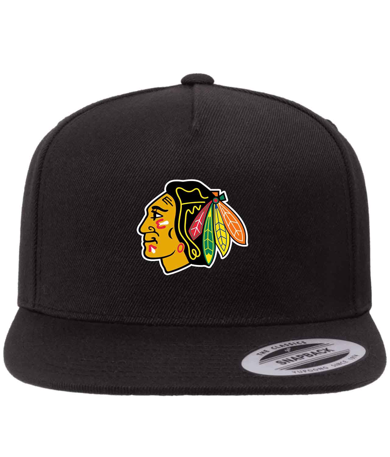 Chicago Blackhawks Color Hockey Logo Customized Design on Wool 5-Panel ...