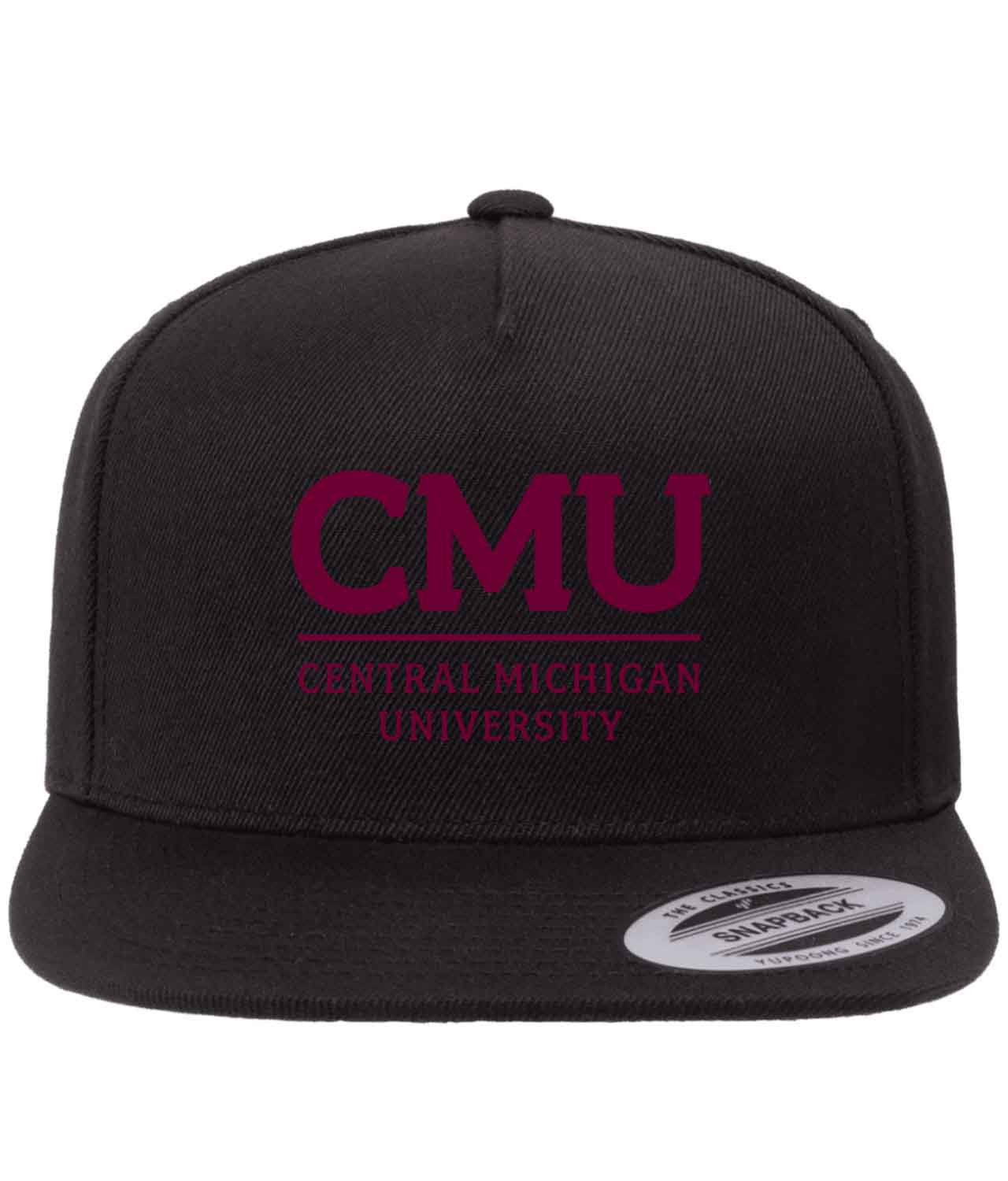Central Michigan University Logo Customized Design on Wool 5-Panel Cap ...